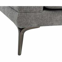 China L-Shaped Sectional Sofa with Drawer and 2 Pillows and Stainless Steel Cup Holders, Gray Chenille for sale