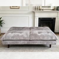China Convertible Sofa Futon, Gray Corduroy Fabric for sale