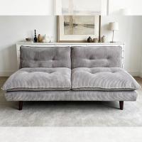 China Convertible Sofa Futon, Gray Corduroy Fabric for sale