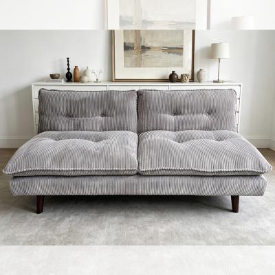China Convertible Sofa Futon, Gray Corduroy Fabric for sale