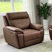 China Power Recliner Sofa set with Dropdown Table and Storage Box, Brown Fabric-like vinyl for sale