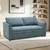 China Queen Size Convertible Sleeper Sofa Bed, Comfortable Pull-Out Bed with Adjustable Backrest, Futon Sofa Bed, Teal Fabric for sale