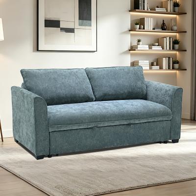 China Queen Size Convertible Sleeper Sofa Bed, Comfortable Pull-Out Bed with Adjustable Backrest, Futon Sofa Bed, Teal Fabric for sale