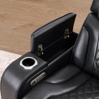 China Power Recliner Sofa set with Power Headrests and Dropdown Table and Speaker and Storage and LED Light, Massage Function, Black Leatherette for sale