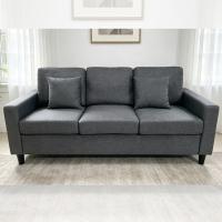 China 3 Piece Sofa set with Pillows, Dark Gray Fabric for sale