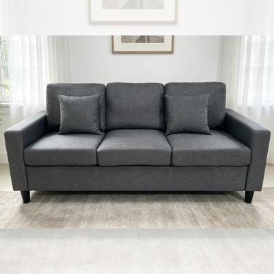 China 3 Piece Sofa set with Pillows, Dark Gray Fabric for sale