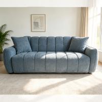 China 3 Seater Sofa set with Pillows, Blue Fabric for sale