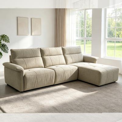 China Power Sectional Sofa with 2 Power Rechliner Seat and USB Port and Type C, Taupe Fabric for sale