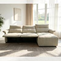 China Power Sectional Sofa with 2 Power Rechliner Seat and USB Port and Type C, Taupe Fabric for sale