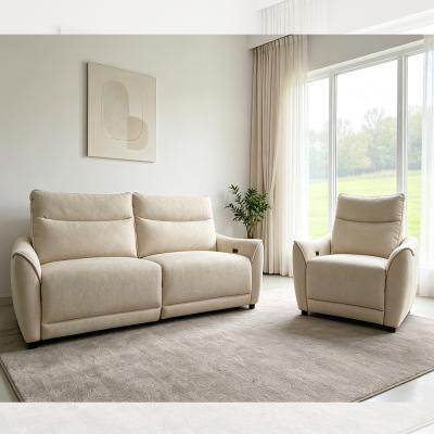 China Power Recliner Sofa set with Zero Gravity and Wall Hugger, High-Density Foam, Beige Fabric for sale