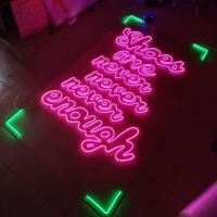 China Custom LED Neon Sign Party Birthday Favors For Wall Pink Room Decor Happy Birthday Neon Bar Signs for sale