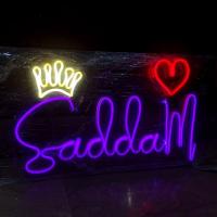 China Custom LED Flex Light Happy Birthday Neon Sign for Party Golden Yellow Customized Size for sale