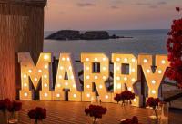 China Stainless Steel Will You Marry Me Sign Neon Sign Decoration Wedding Marquee Light Up 4ft Letters for sale