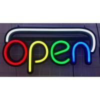 China Neon Light Coffee Cup Open Glass Sign Working Time hours 20000 Ideal for Coffee Shops for sale