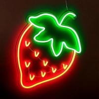 China 12V Plug Power Supply Red Strawberry Drop Shipping Custom Logo Neon Light Wedding Sign for sale
