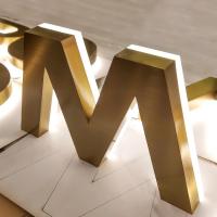 China Small Letters Logo 3D Acrylic Business Signage for Office and Store 12V Input Voltage for sale