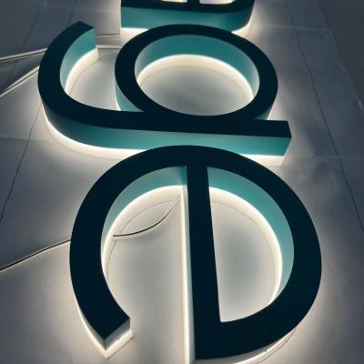 China Customized Size LED Metal Channel Letters Backlit Sign for Custom Outdoor Advertising for sale