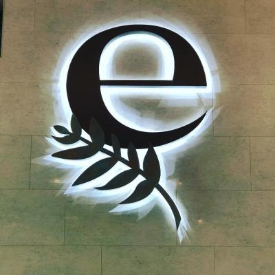 China Custom Fabricated Metal Signs in with Brushed Aluminium Letter and LED Back Lighting for sale