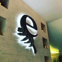 China Custom Fabricated Metal Signs in with Brushed Aluminium Letter and LED Back Lighting for sale