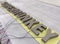 China Custom Fabricated Metal Signs in with Brushed Aluminium Letter and LED Back Lighting for sale