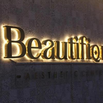 China 28 C Brushed Metal 3D Logo Sign for Custom Advertising of Indoor and Outdoor Business for sale
