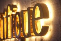 China 28 C Brushed Metal 3D Logo Sign for Custom Advertising of Indoor and Outdoor Business for sale