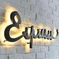 China 12V LED Strips Custom Metal Business Advertising Signage for Office Wall Letters Logo for sale
