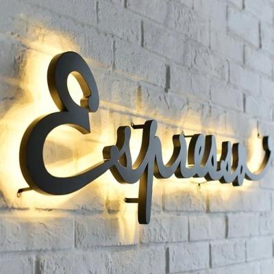 China 12V LED Strips Custom Metal Business Advertising Signage for Office Wall Letters Logo for sale