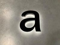 China 12V Backlit LED Stainless Steel Letters for Shop Office Mall Acrylic Metal Signboard for sale