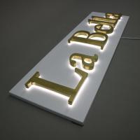 China Custom 3D Stainless Steel Letters Sign Logo Gold Signage Backlit Signs Made for Hospitals for sale