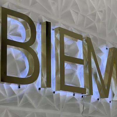 China Snow LED Acrylic Backlit LED 3D Sign for Office Logo Custom Stainless Steel Waterproof for sale