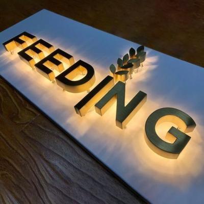 China 12V LED Strips Acrylic Stainless Steel Lettering Custom Business Outdoor Signs for sale
