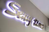 China LED Light Source Stainless Steel Gold Color Backlit Letter Sign for sale