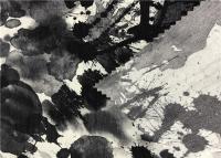 China Splash - Ink Graphic Print Fabric , Super Soft Touch Graphic Upholstery Fabric for sale
