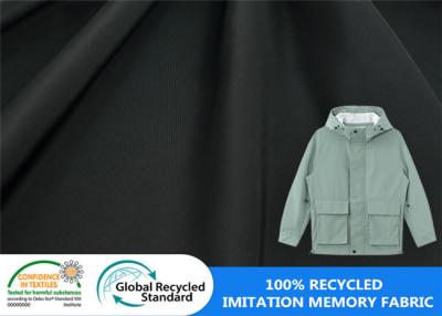 China 100% 75D Recycled Plastic Bottle Fabric Twill Memory Water Repellent Windbreaker for sale