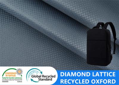 China Diamond Lattice Jacquard Recycled Pet PU Coating Polyester Oxford Fabric for sale