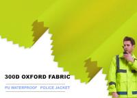 China 300D Poly Oxford Fabric Waterproof Material EN ISO 20471 Fluorescence PU Milky Coated 3000MM for sale