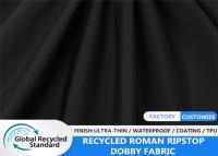 China Rome Ripstop Recycled Polyester Fabric Pongee Soft Handfeel 50GSM Spring Coat Lining Material for sale