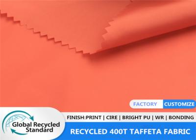 China 400T Recycled Polyester Fabric PU Coating Waterproof 38gsm 20D Taffeta Down Jacket Fabric for sale