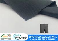 China 92% Recycled Polyester 8% SP 150D 2/2 Twill Thick 4 Way Stretch Fabric 226GSM Waterproof Outdoor Fabric for sale