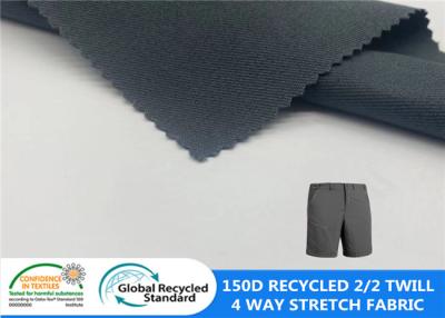China 92% Recycled Polyester 8% SP 150D 2/2 Twill Thick 4 Way Stretch Fabric 226GSM Waterproof Outdoor Fabric for sale