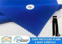 China 150D 4 Way Stretch Recycled Plastic Bottle Fabric Pants Fabric 170GSM for sale