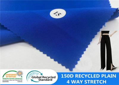 China 150D 4 Way Stretch Recycled Plastic Bottle Fabric Pants Fabric 170GSM for sale