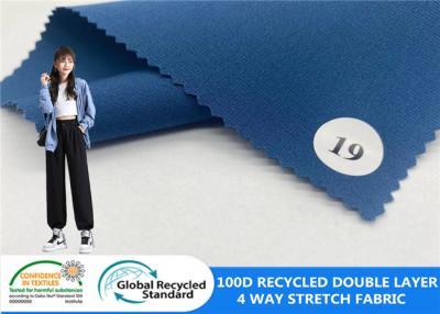 China 100D Double Layer Polyester Recycled Plastic Bottle Fabric Casual Pants Sport Trousers Fabric for sale