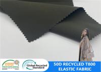 China 50D 100% Recycled Plastic Bottle Fabric T800 Polyester Stretch Windbreaker Waterproof Elastic Fabric for sale