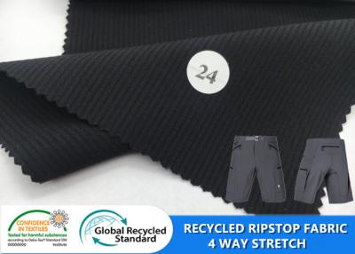 China Recycled 92 Polyester 8 Spandex Fabric Ripstop 75D 4 Way Stretch Fabric for Quick Dry Pants for sale