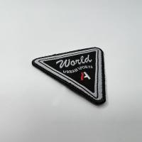 China Custom Triangle Embroidery Patches Urban Sports Logo Iron On Woven Patches 100 PCS MOQ for sale