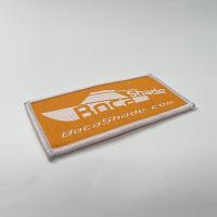 China OEM Custom Embroidered Velcro Patches Merrow Border Iron On Woven Patch 100 PCS for sale