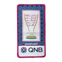 China Custom Logo Woven Badge Merrow Border Sew On Embroidery Patches 100 Pcs MOQ for sale