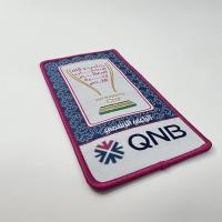 China Custom Logo Woven Badge Merrow Border Sew On Embroidery Patches 100 Pcs MOQ for sale
